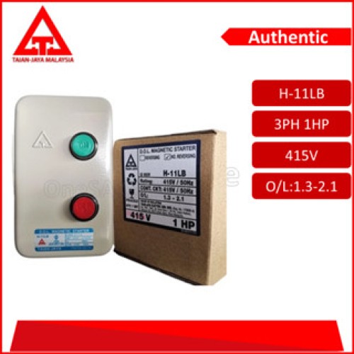 TAIAN JAYA DOL STARTER 1HP 3PH AC415V 1.3~2.1AMP (H-11LB-3PH-1HP)